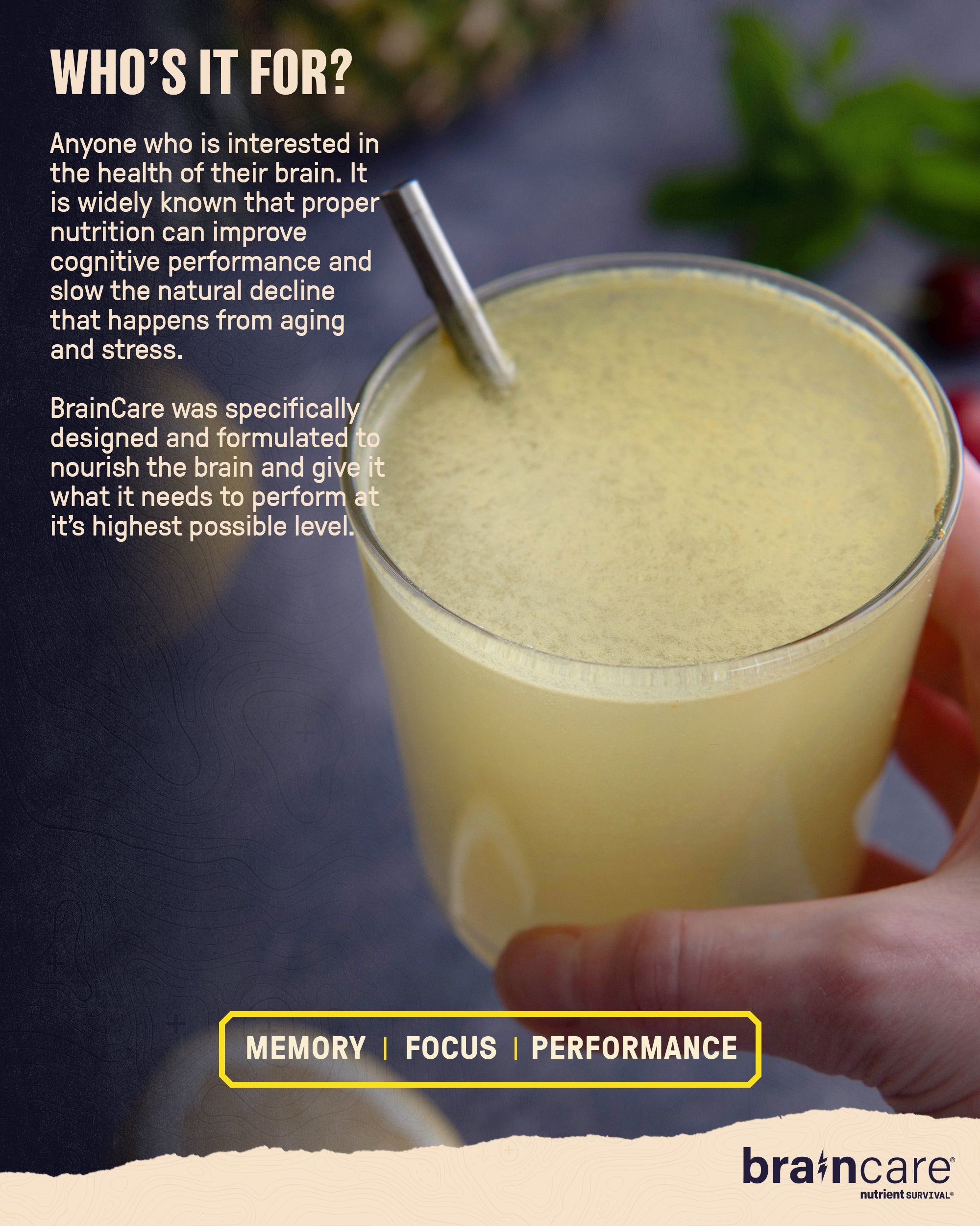 BrainCare® Brain Drink™ - Tropical Lemonade – Nutrient Survival