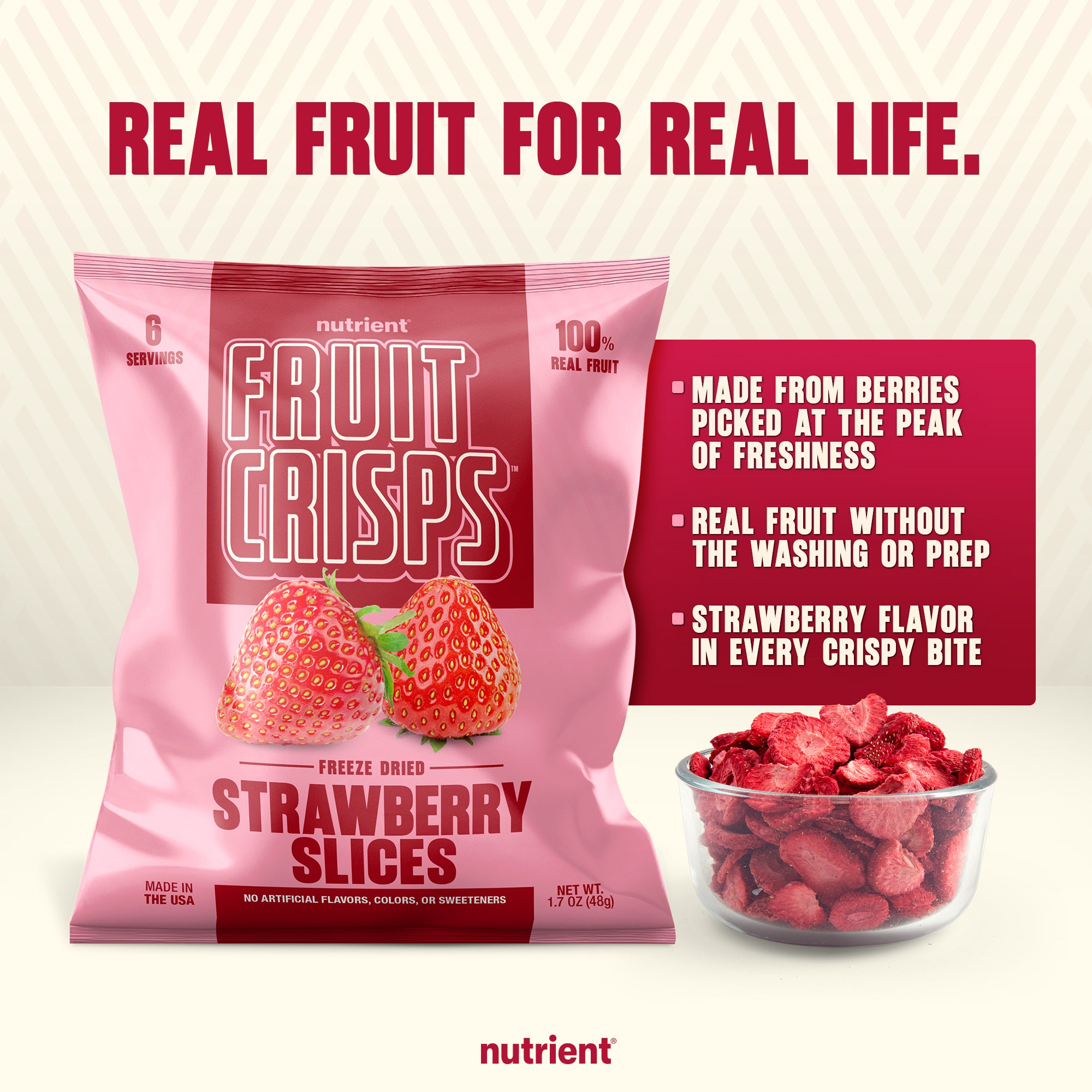 Strawberry Fruit Crisps 6-Pack – Nutrient Survival